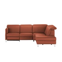 meinSofa Leder-Ecksofa Leon ¦ rot ¦ Maße (cm): B: 259 H: 83 T: 236