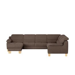 meinSofa Wohnlandschaft aus Mikrofaser Hanna ¦ braun ¦ Maße (cm): B: