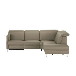 meinSofa Leder-Ecksofa Leon ¦ grau ¦ Maße (cm): B: 259 H: 83 T: 236