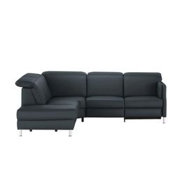 meinSofa Leder-Ecksofa Leon ¦ blau ¦ Maße (cm): B: 259 H: 83 T: 236