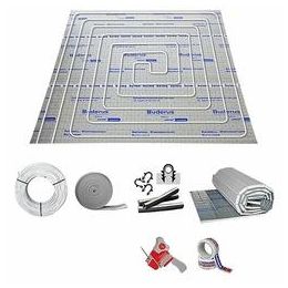 HEIMA-PRESS 90 m2 Fußbodenheizung-Set - Tackersystem Dämmstärke 30-3 mm - Alu-Verbundrohr 16 x 2 mm Heizung