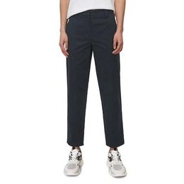 Marc O'Polo 7/8-Hose MARC O'POLO "Pants, modern chino style, tapered leg, high rise, welt pocket" Gr. 34, N-Gr, blau (thunder blue) Damen Hosen im modernen Chino-Style