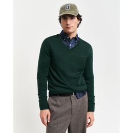 Gant V-Neck Pullover aus extra feiner Merinowolle