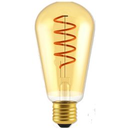 Blulaxa LED-Lampe, Vintage flex Filament, ST64, 5W, 250lm, 1800K, gold