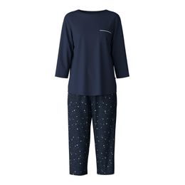 Calida Pyjama Damen Gr&ouml;&szlig;e M navy / eierschale Winterkleid