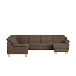 meinSofa Wohnlandschaft aus Mikrofaser Hanna ¦ braun ¦ Maße (cm): B: