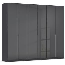 Drehtürenschrank Rauch "Kleiderschrank Kleiderschränke Schrank Garderobe AGORDO mit Glasfront" Schränke Gr. B/H/T: 271 cm x 229 cm x 54 cm, 6 St., grau (graumetallic) durchdachte Innenausstattung, in 6 Breiten und 2 Höhen MADE IN GERMANY