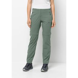 Zip-away-Hose Jack Wolfskin "GLASTAL ZIP AWAY PANTS W" Gr. 38, Normalgrößen, grün (picnic, green) Damen Hosen