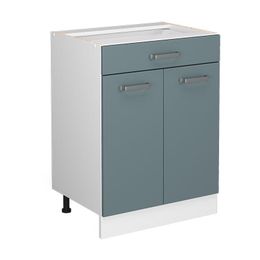 Unterschrank R-Line, Blau-Grau, 60 cm mit Schubladen, ohne Arbeitsplatte VICCO