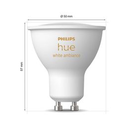 PHILIPS Hue White Ambiance LED-Reflektor GU10 4,2 W, 2er-Set