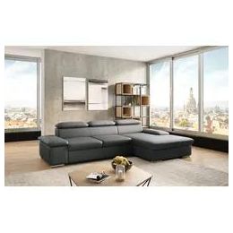 Sit & More Ecksofa SIT & MORE "Valantine L-Form" Sofas Gr. B/H/T: 286cm x 73cm x 174cm, NaturLEDER, Recamiere rechts, ohne Bettfunktion, grau (anthrazit) inkl. Kopf- und Armteilverstellung, wahlweise mit Bettfunktion