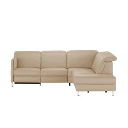 meinSofa Leder-Ecksofa Leon ¦ beige ¦ Maße (cm): B: 259 H: 83 T: 236