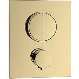 Herzbach Living PUSH square Fertigmontageset 30.803050.2.03 Unterputz-Thermostat, 2 Verbraucher, PVD-gold