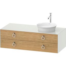 Duravit White Tulip, Waschtischunterbau wandhängend, Breite 1300 x Tiefe 550mm, mit 2 Schubkästen, mit Griff, WT4992R