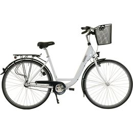 Cityrad HAWK Bikes "City Wave Premium Plus White" Fahrräder Gr. 48 cm, 28 Zoll (71,12 cm), weiß für Damen und Herren