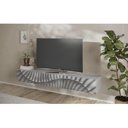 Lowboard Inosign "Snake Breite 210 cm, modernes TV-Board hängend mit 1 Klappe" Sideboards Gr. B/H/T: 210 cm x 28 cm x 30 cm, grau (beton mit siebdruck) TV-Möbel, TV-Schrank, Front Siebdruck