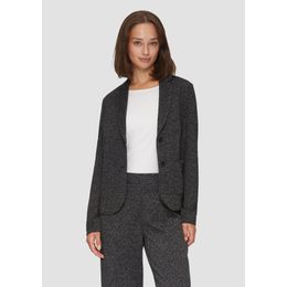 s.Oliver - Blazer mit meliertem Muster im Slim Fit, Damen, schwarz, Größe 36