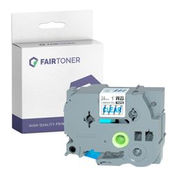 FairToner Kompatibel für Brother TZE-153 Schriftband 24mm/8m Blau auf Transparent