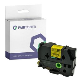 FairToner Kompatibel für Brother TZE-651 Schriftband 24mm/8m Schwarz auf Gelb