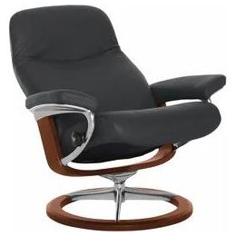 Relaxsessel stressless "Garda", schwarz (schwarz batick), B:82cm H:102cm T:72cm, Sessel, mit Signature Base, Größe M, Gestell Braun