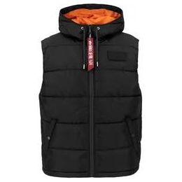 Blouson Alpha Industries "Alpha Industries Men - Vests Hooded Puffer Vest FD" Gr. L, schwarz Herren Jacken