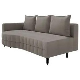 Loungesofa exxpo - SOFA FASHION Sofas Gr. B/H/T: 212cm x 93cm x 114cm, Webvelours, Armlehne links, grau (taupe) Lounge-Sofa Schlafsofa mit Bettfunktion und Bettkasten, komfortabler Federkern