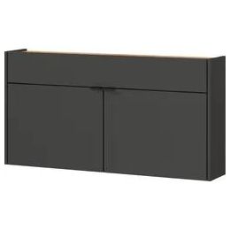 Schuhschrank GERMANIA "Ameca, Hängeschrank" Schränke Gr. B/H/T: 109,5cm x 57cm x 22cm, braun (graphit/navarra-eiche-nachbildung) Türen mit Soft-Close, für bis zu 12 Paar Schuhe, 110x22x57 cm