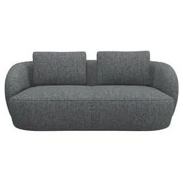 2,5-Sitzer FLEXLUX "Torino, rund, Couch, Loveseat" Sofas Gr. B/H/T: 186cm x 85cm x 102cm, Chenille, grün (moss green) Modernes, organisches Sofa-Design, Kaltschaum, Wellenunterfederung