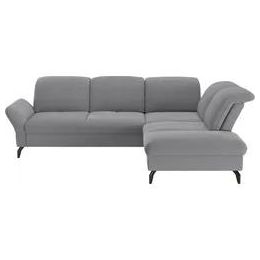 Sit & More Ecksofa SIT & MORE "Leandro L-Form" Sofas Gr. B/H/T: 288cm x 88cm x 242cm, Luxus-Microfaser Euphoria, Ottomane rechts, mit Sitztiefenverstellung-mit Kopfteilverstellung-mit Armlehnfunktion-ohne Bettfunktion-ohne Stauraum, grau Wahlweise mit Bett-, Kopfteil - und Armlehnfunktion, sowie Stauraum