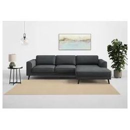 Ecksofa Trendmanufaktur "Lumber Jack, elegantes Designsofa, L-Form" Sofas Gr. B/H/T: 280cm x 85cm x 167cm, Struktur, Recamiere rechts-Bettfunktion links, mit Bettfunktion-mit Bettkasten, grau (anthrazit) wahlweise mit Bettfunktion u. Bettkasten