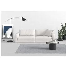 Big-Sofa Trendmanufaktur "Bourbon" Sofas Gr. B/H/T: 264cm x 84cm x 126cm, Struktur fein, XXL ohne Sitztiefenverstellung, weiß (silber) extra tiefe Sitzfläche, wahlweise mit Sitztiefenverstellung bestellbar