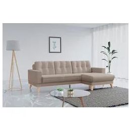 Sit & More Ecksofa SIT&MORE "Lavida L-Form" Sofas Gr. B/H/T: 279 cm x 90 cm x 167 cm, Flachgewebe, Recamiere rechts, ohne Kipper-ohne Bettkasten-3 Rückenkissen-belastbar bis 495 kg, grau (taupe) wahlweise mit Kippfunktion und Bettkasten