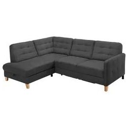 Ecksofa exxpo - SOFA FASHION "Elio, kompakt und komfortabel, bequem, zeitloses Design, L-Form", blau (mystik), B:228cm H:84cm T:174cm, Sofas, wahlweise mit Bettfunktion und Bettkasten