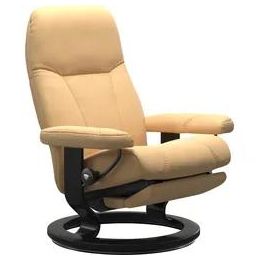 Relaxsessel stressless "Consul" Sessel Gr. Leder BATICK, Relaxfunktion-Drehfunktion-Integrierte Fußstütze-PlusTMSystem, gelb elektrisch verstellbar, optional 2-motorisch, Größe M & L