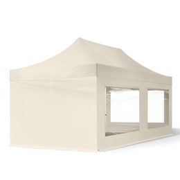 TOOLPORT 3x6m Stahl Faltpavillon, inkl. 4 Seitenteile, creme - (59050)