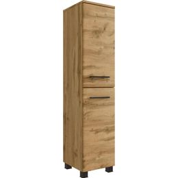 Midischrank Welltime "Chicago" Schränke Gr. B/H/T: 30 cm x 130 cm x 35 cm, 2 St., braun (wotaneiche) Bad-Midischrank