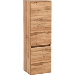 Midischrank Welltime "Lienz" Schränke Gr. B/H/T: 40 cm x 130 cm x 35 cm, 2 St., braun (wotaneiche) Bad-Midischrank