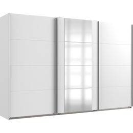 Schwebetürenschrank wimex "Barmbek Schlafzimmerschrank BESTSELLER Garderobenschrank" Schränke Gr. B/H/T: 313 cm x 208 cm x 64 cm, 3 St., weiß (weiß, spiegel) Kleiderschrank mit 2 Stoffboxen und zusätzlichen Böden, Spiegeltür