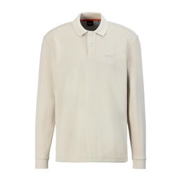 Poloshirt BOSS Orange "Petempestolong" Gr. L, beige (light beige271) Herren Shirts mit Knopfleiste