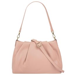 Samantha Look Damen Umhängetasche, rosa, Leder, leicht glänzend, unifarben, Taschen, echt Leder, Made in Italy