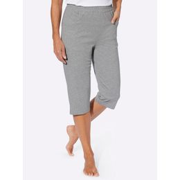 Damen Caprihose, grau, Gr. 40, unifarben, 100% Baumwolle, 10% Viskose, 90% Baumwolle, Hosen