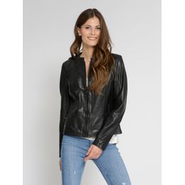 Mustang Damen Lederjacke "31022106", schwarz, Gr. L, Obermaterial: 100% Lammleder; Futter: 100% Baumwolle; Ärmelfutter: 100% Polyester;