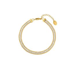 Paul Valentine Sparkling Tennis Bracelet 14K Gold Plated