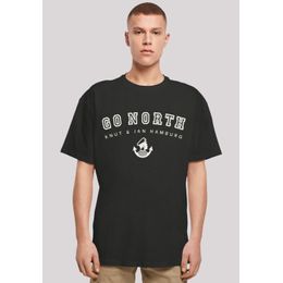 F4NT4STIC Herren T-Shirt "Go North Knut & Jan Hamburg", schwarz, Gr. M, Obermaterial: 100% Baumwolle, Shirts, Print