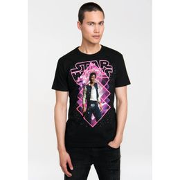 logoshirt Damen T-Shirt "Han Solo", schwarz, Gr. L, bedruckt, 100% Baumwolle, Shirts, mit hochwertigem Siebdruck