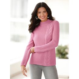 Classic Basics Damen Strickpullover "Stehkragen-Pullover", rosa, Gr. 42, unifarben, 100% Polyacryl, Pullover