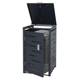 1er-M&uuml;lltonnenverkleidung MCW-E83, M&uuml;lltonnenbox M&uuml;lltonnenabdeckung, erweiterbar 103x60x62cm ~ anthrazit, Stahl 24kg