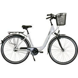 Cityrad HAWK Bikes "City Wave Deluxe Plus White" Gr. 44, weiß, Fahrräder, 46cm, 26 Zoll (66,04cm), für Damen und Herren