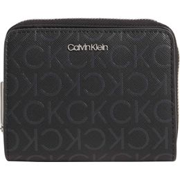 Geldbörse Calvin Klein "CK MUST MD ZIP AROUND_ MONO" schwarz (black monogram pu) Kleinlederwaren