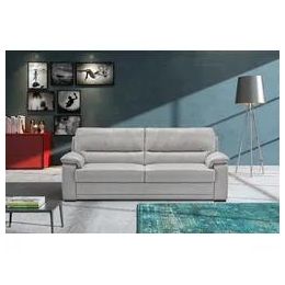 2,5-Sitzer Egoitaliano "Doris, modernes Designersofa, Ledersofa mit erstklassiger Sitzqualität" Sofas Gr. B/H/T: 192cm x 90cm x 93cm, Leder BULL, grau (stone) edle Detailverarbeitung, perfekte Polsterung, aus hochwertigem Leder